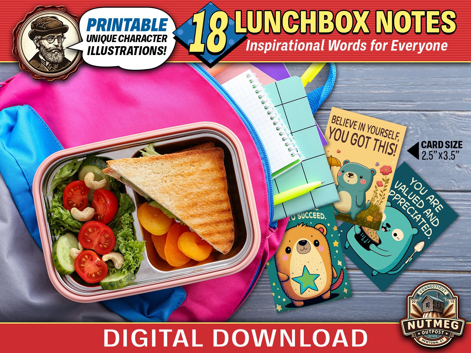Printable Lunchbox Notes Cute Anime Animals Fun Fantasy Creatures ...