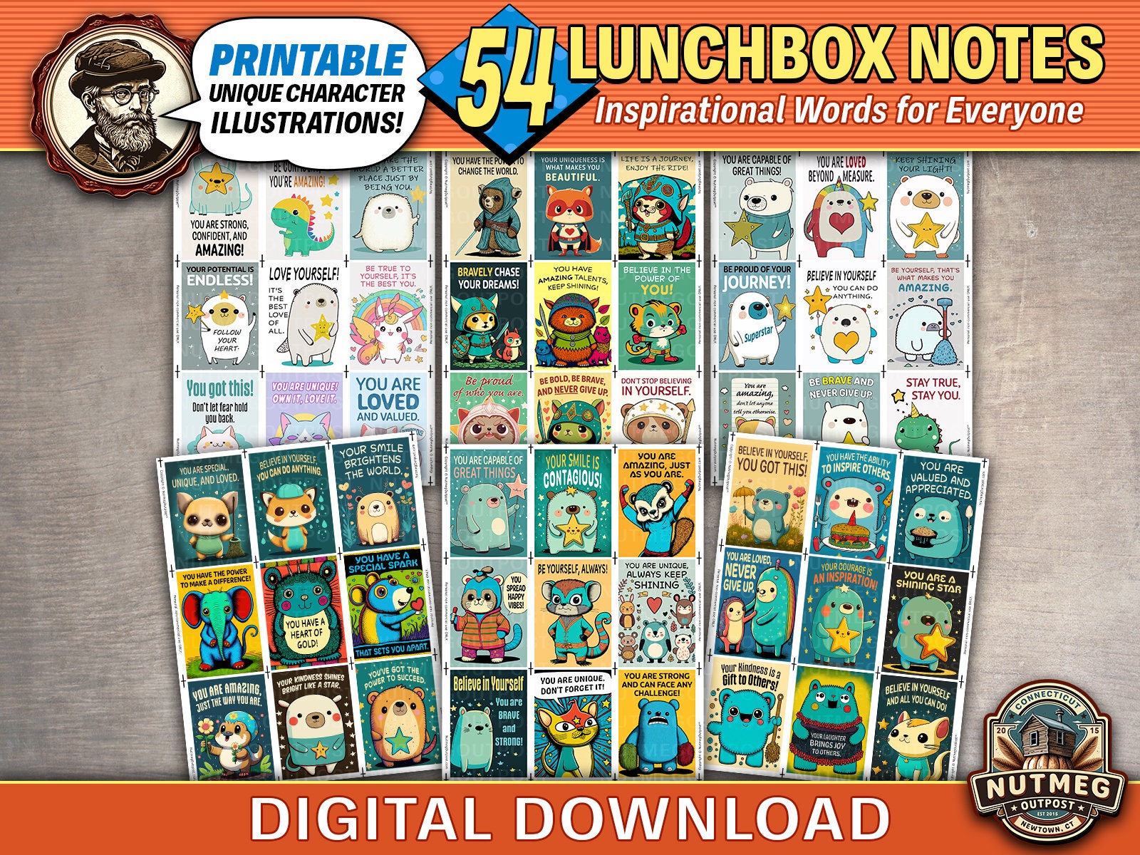 Printable Lunchbox Notes Cute Animals Fun Fantasy Creatures ...