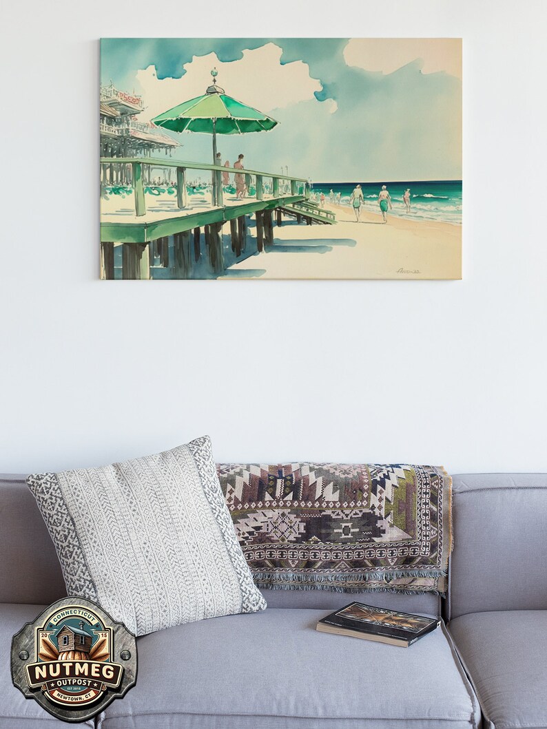 Printable Art - Ocean Beach Boardwalk | Rustic Americana | Landscape ...