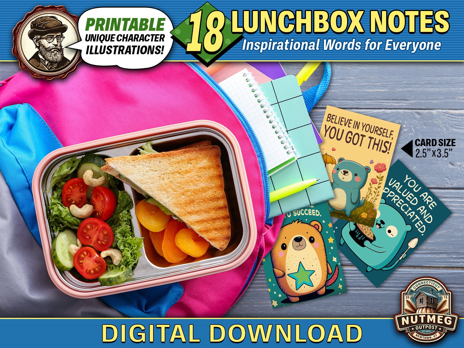 Printable Lunchbox Notes - Cute Animals | Fun Fantasy Creatures ...