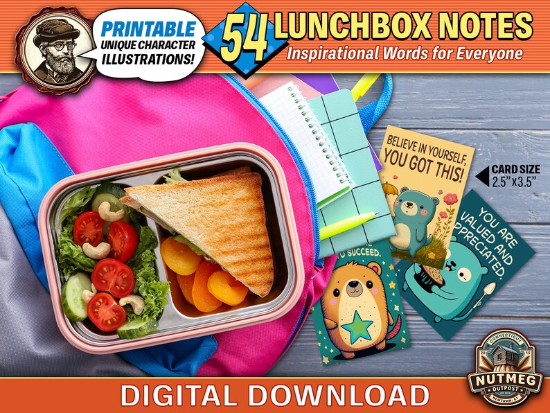 Printable Lunchbox Notes Cute Animals Fun Fantasy Creatures ...