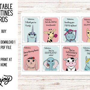 Valentine Cards Printable Instant Download Valentines for Kids Digital ...
