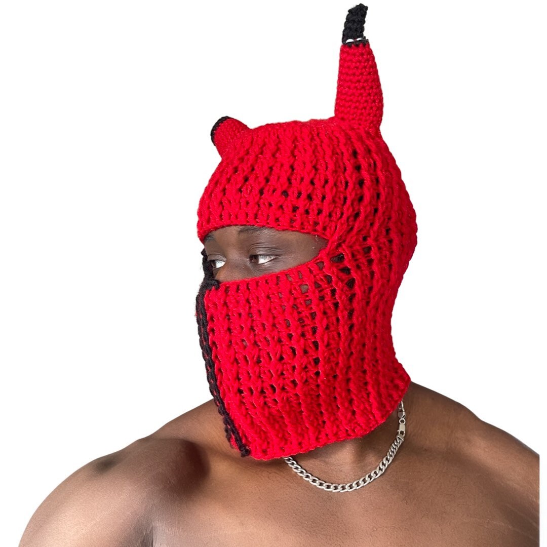 Crochet Devil Ski Mask - Etsy