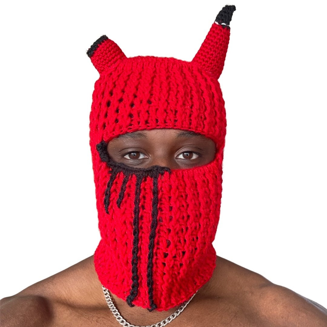 Crochet Devil Ski Mask - Etsy