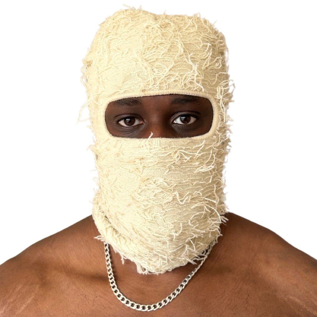 Distressed 1 Hole Ski Mask Knitted Balaclava Snood Wooly Hat Winter ...