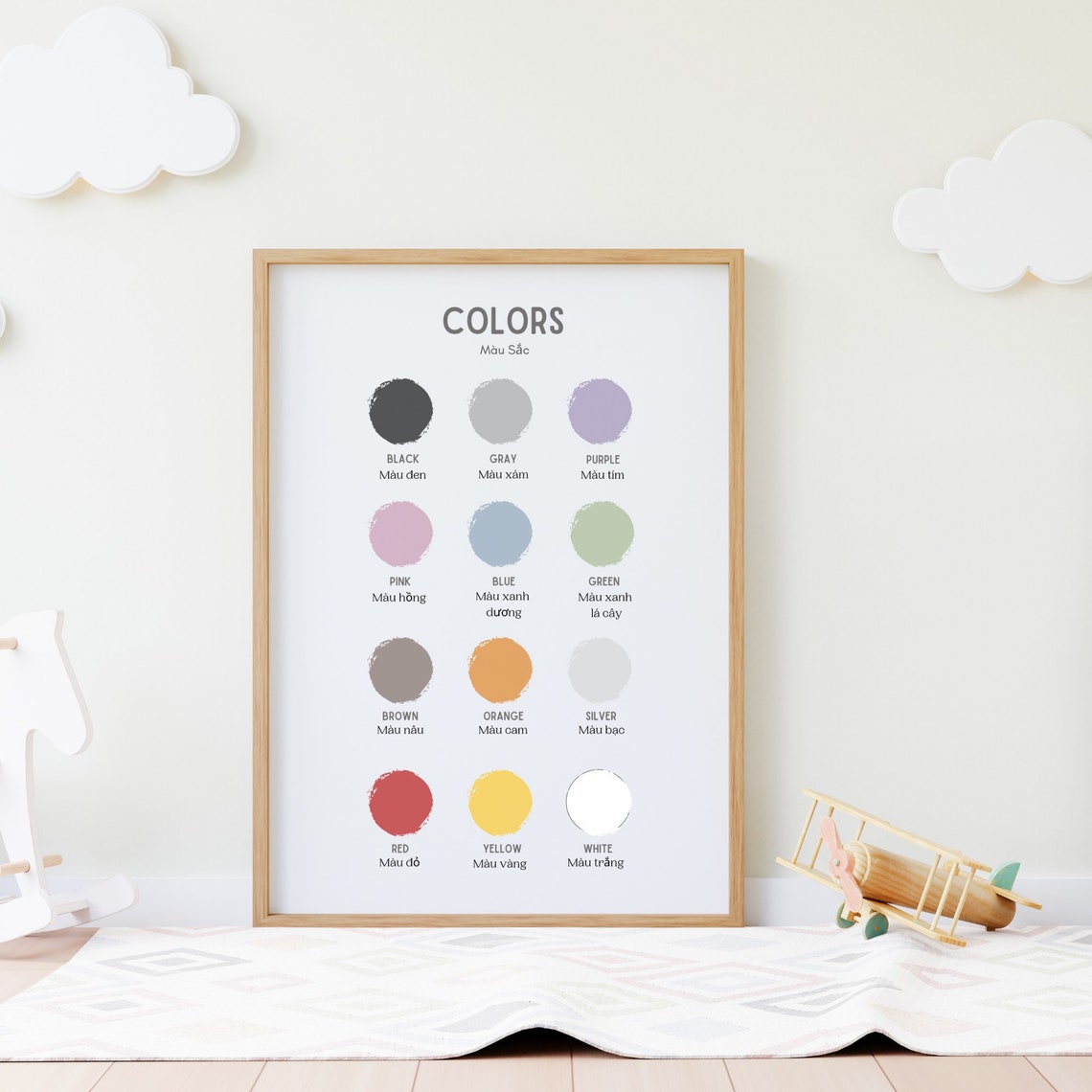 3 Printable Bilingual Vietnamese Educational Poster, Alphabets/colors ...