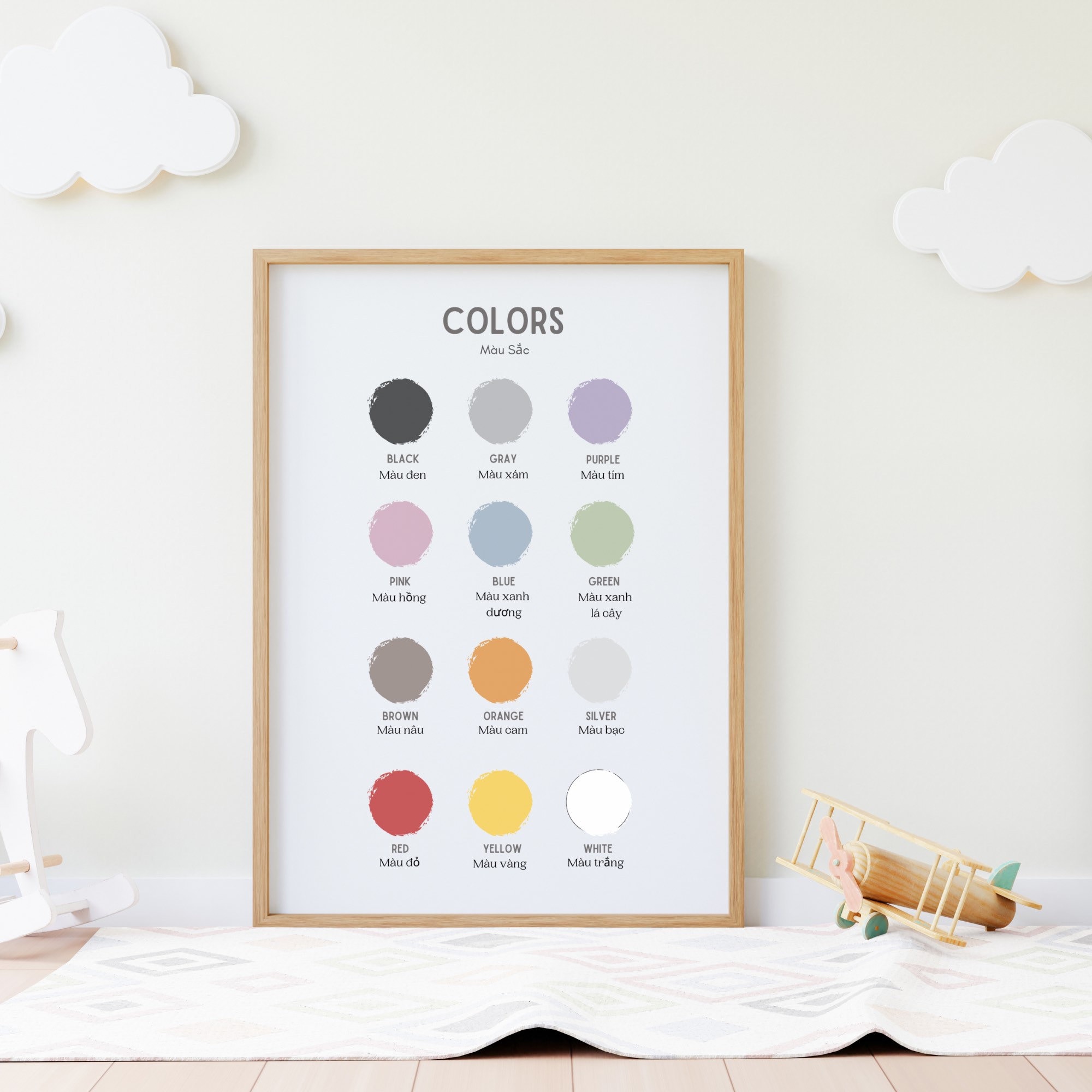3 Printable Bilingual Vietnamese Educational Poster, Alphabets/colors ...