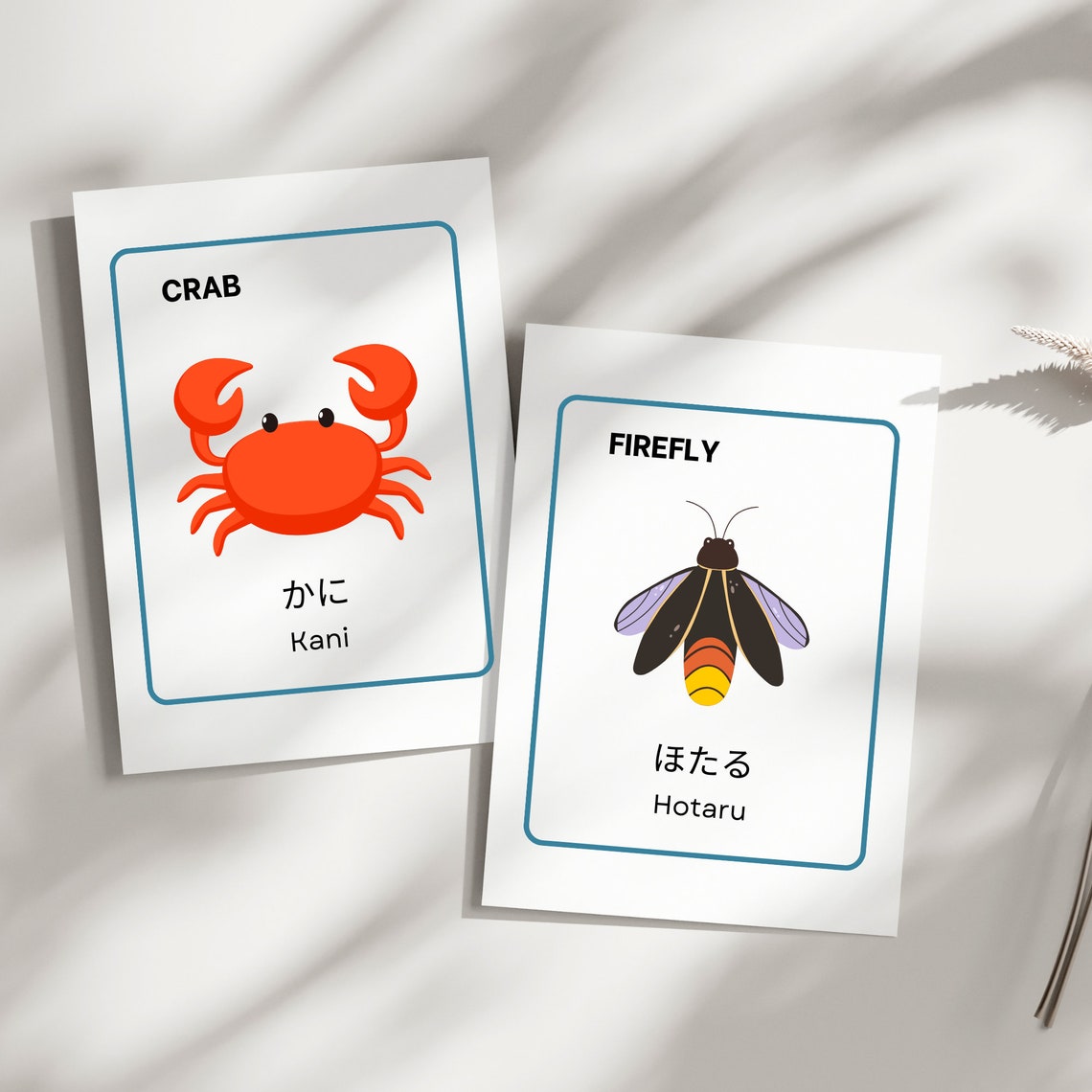 Printable Japanese Animal Flashcards Set, Montessori Inspired Design ...