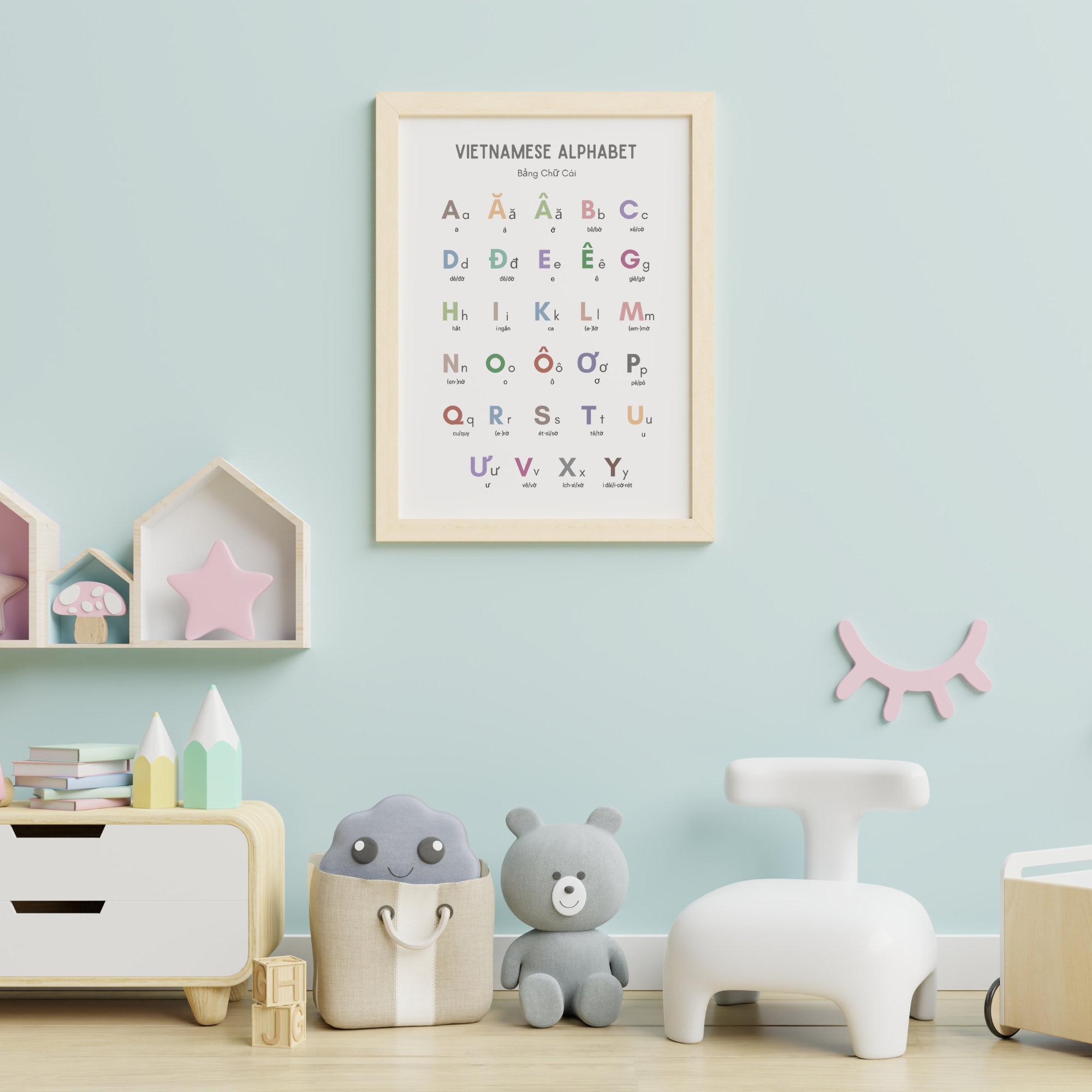 3 Printable Bilingual Vietnamese Educational Poster, Alphabets/colors ...