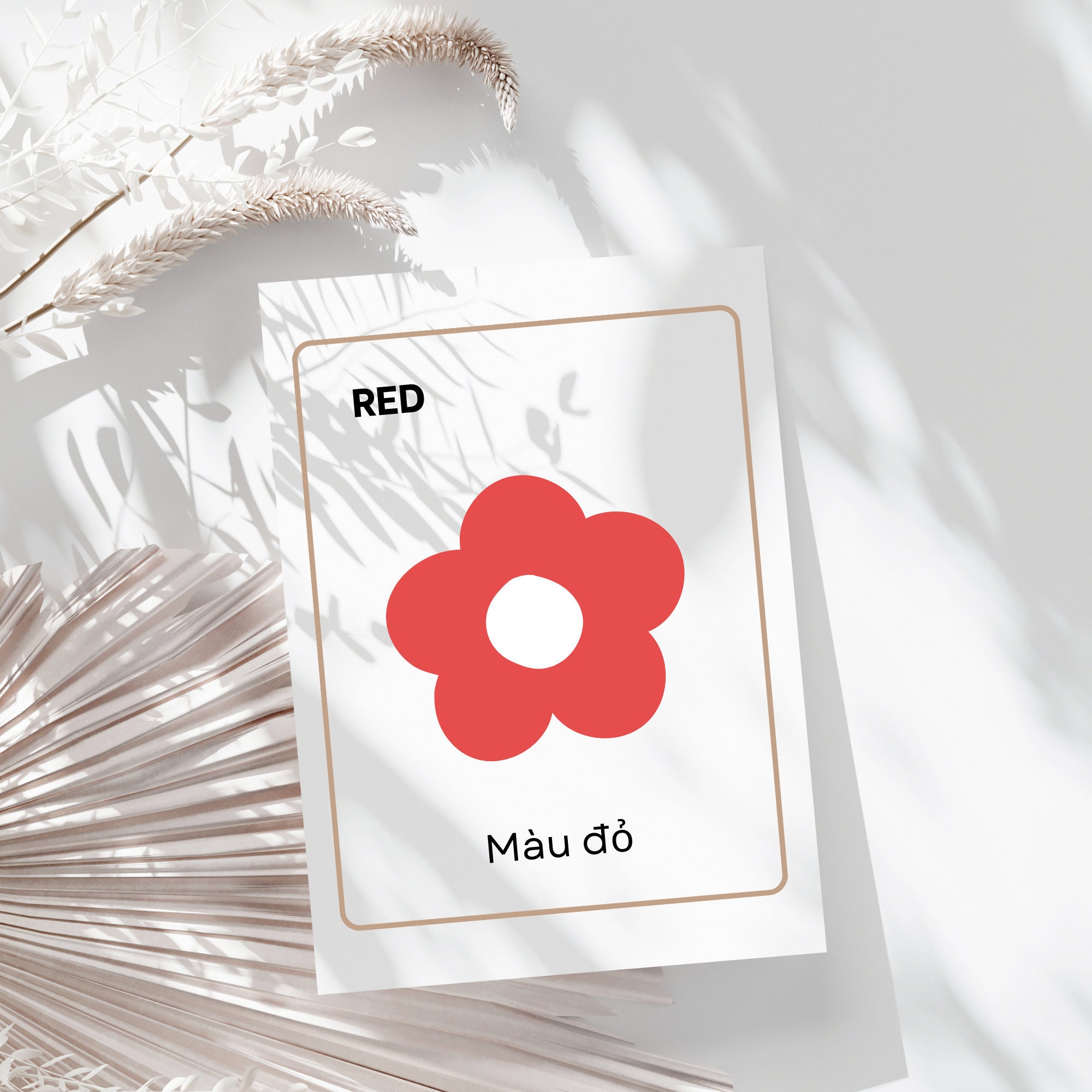 Printable Vietnamese Color Flashcards Set, Cars & Flowers Design ...