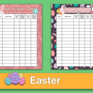 Cute Sign in and Out Forms for Daycare and Childcare Professionals - Etsy