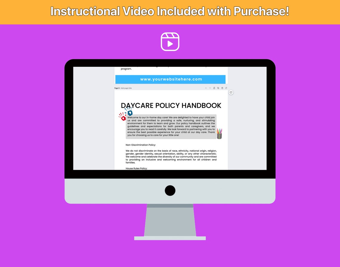 Daycare Parent Handbook: Policies and Procedures Childcare - Etsy