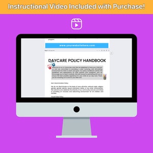 Daycare Parent Handbook: Policies and Procedures, Childcare, Preschools ...