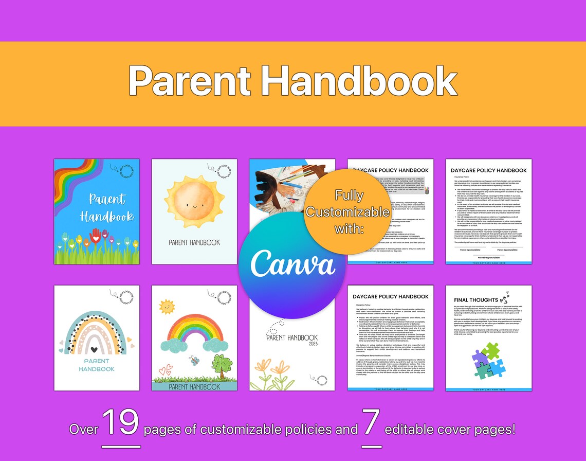 Daycare Parent Handbook: Policies and Procedures Childcare - Etsy