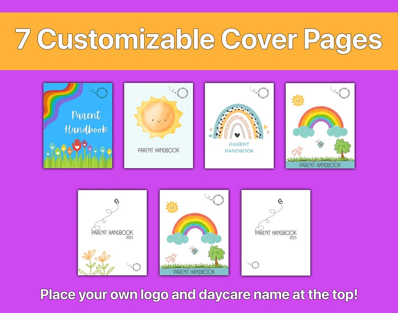 Daycare Parent Handbook: Policies and Procedures, Childcare, Preschools ...