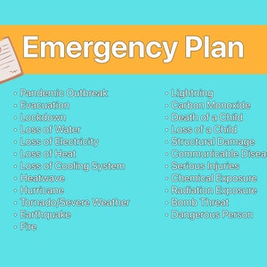 Daycare Emergency Plans, Customizable With Canva, Perfect for Daycare ...