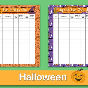 Cute Sign in and Out Forms for Daycare and Childcare Professionals - Etsy