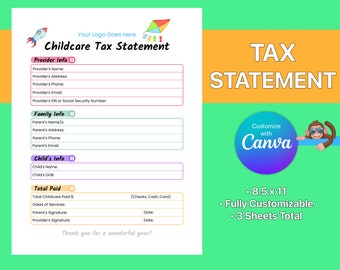 Tax Receipt for Daycare - Etsy