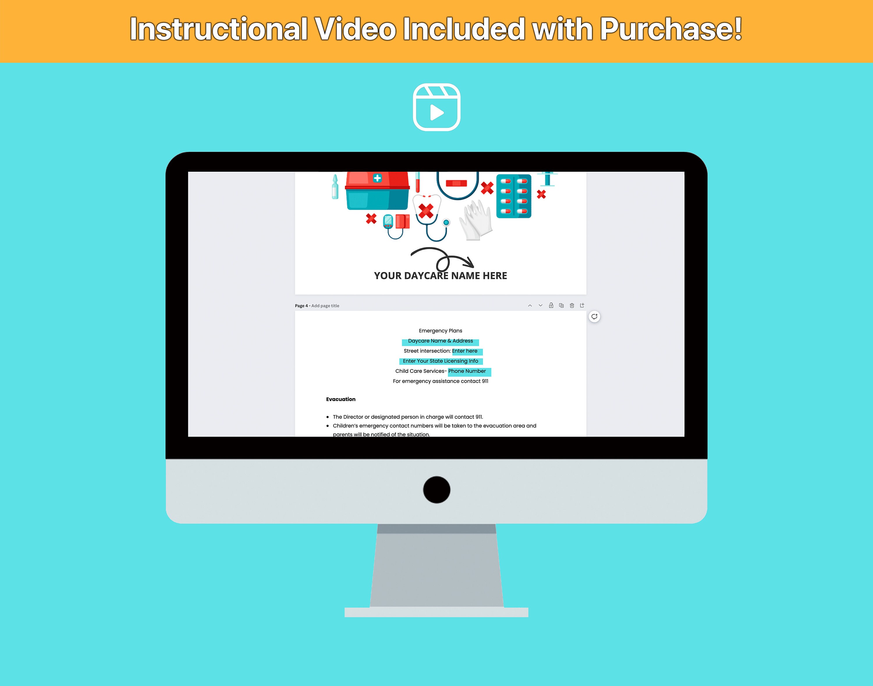 Daycare Emergency Plans, Customizable With Canva, Perfect for Daycare ...