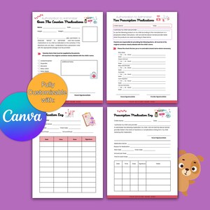 Daycare Medication Forms: Medication Authorization Form, Medication Log ...