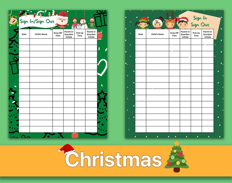 Cute Sign in and Out Forms for Daycare and Childcare - Etsy