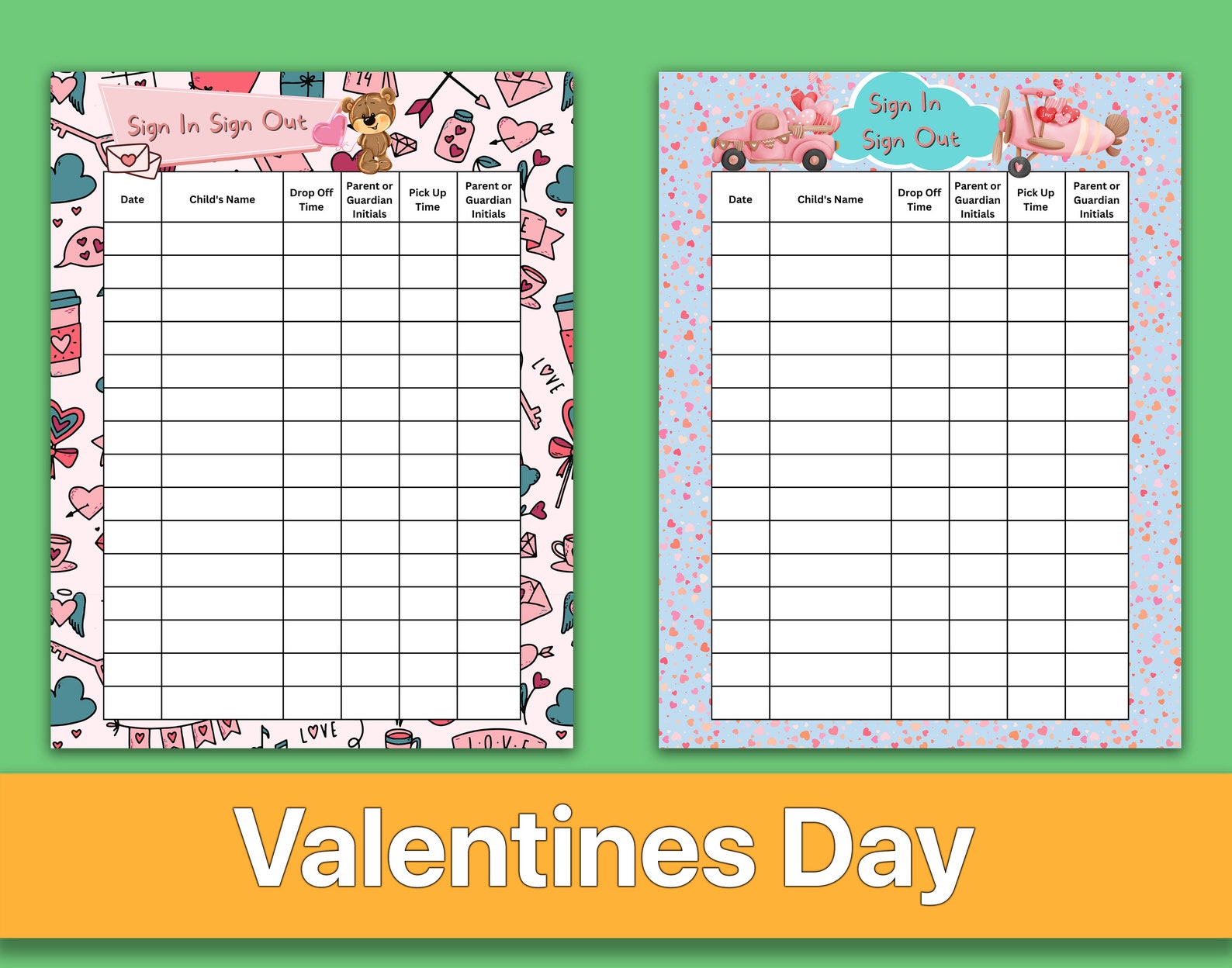 Cute Sign in and Out Forms for Daycare and Childcare Professionals - Etsy