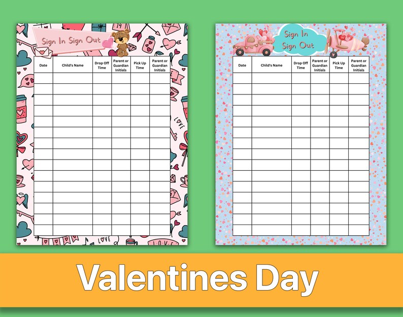Cute Sign in and Out Forms for Daycare and Childcare Professionals - Etsy