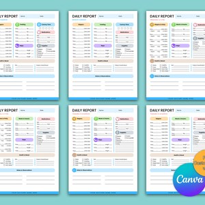 Daily Report Forms for Daycare, Teachers, Childcare Professionals and ...