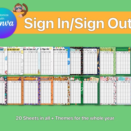 Cute Sign in and Out Forms for Daycare and Childcare - Etsy