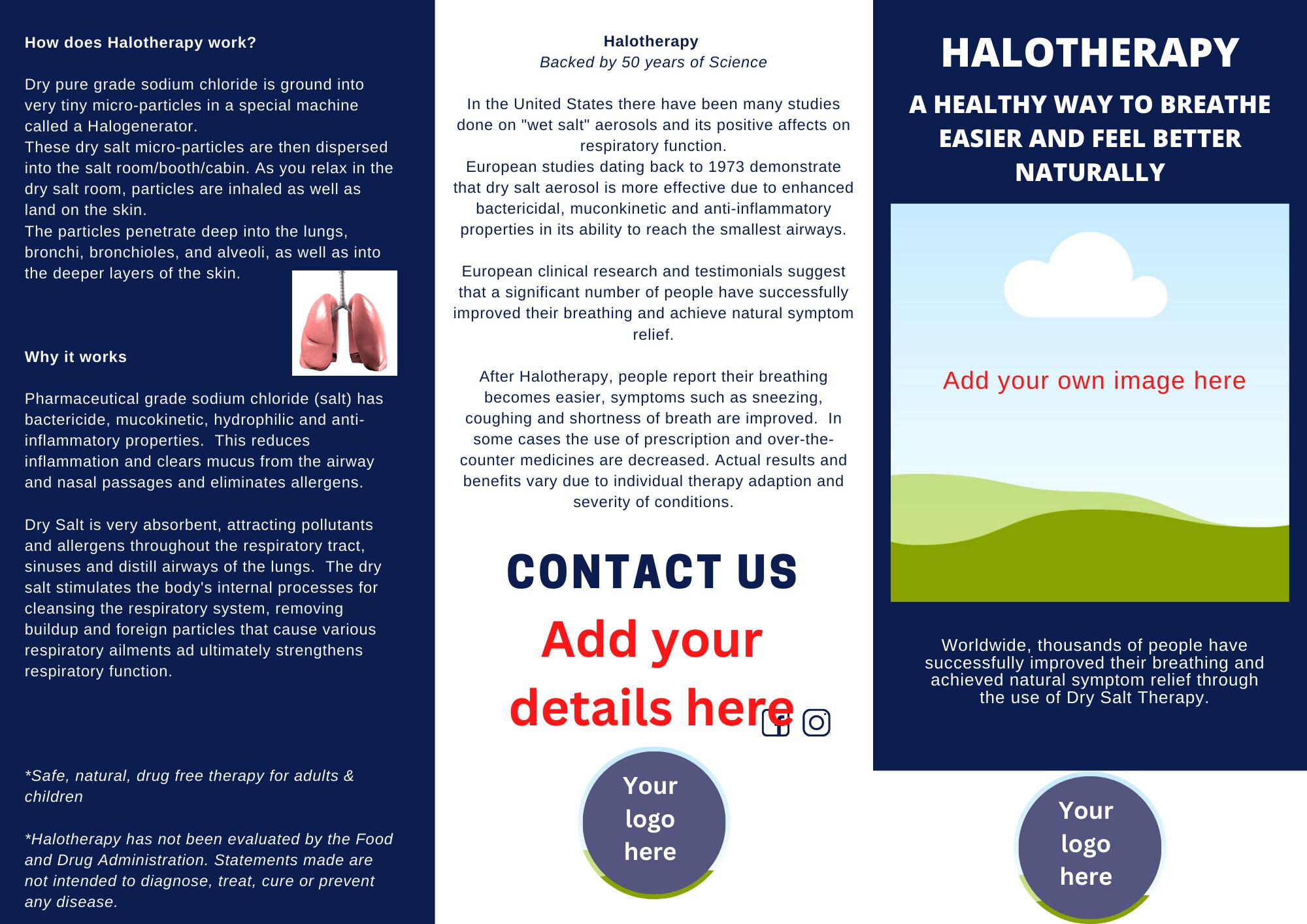 Halotherapy Trifold Brochure - Etsy
