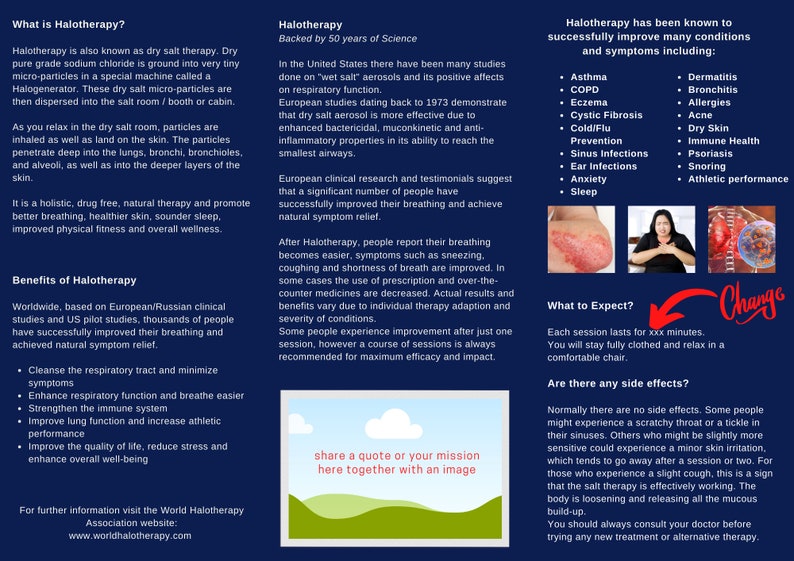 Halotherapy Trifold Brochure - Etsy