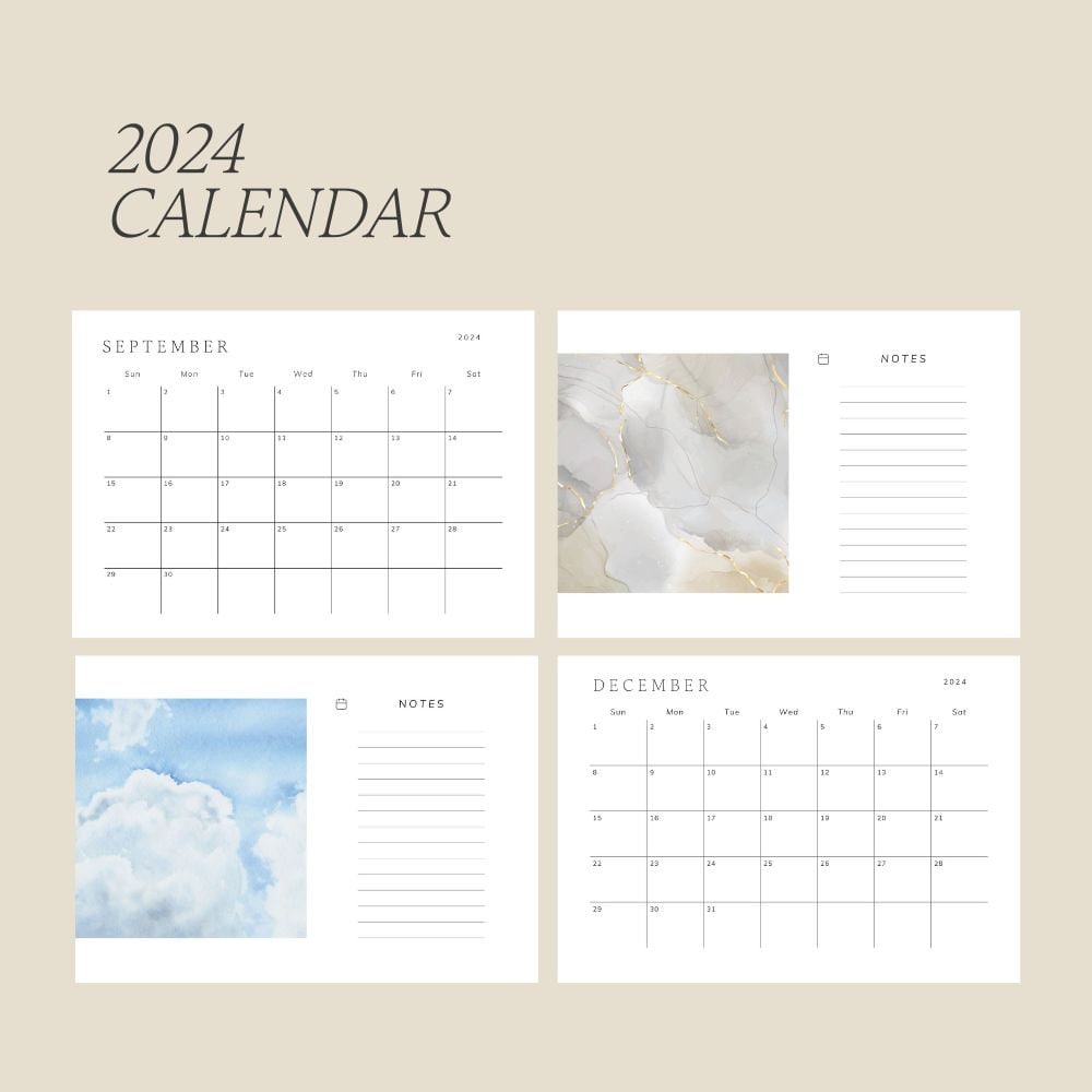 2024 Calendar 2024 Monthly Planner Simple Monthly Calendar Sunday ...
