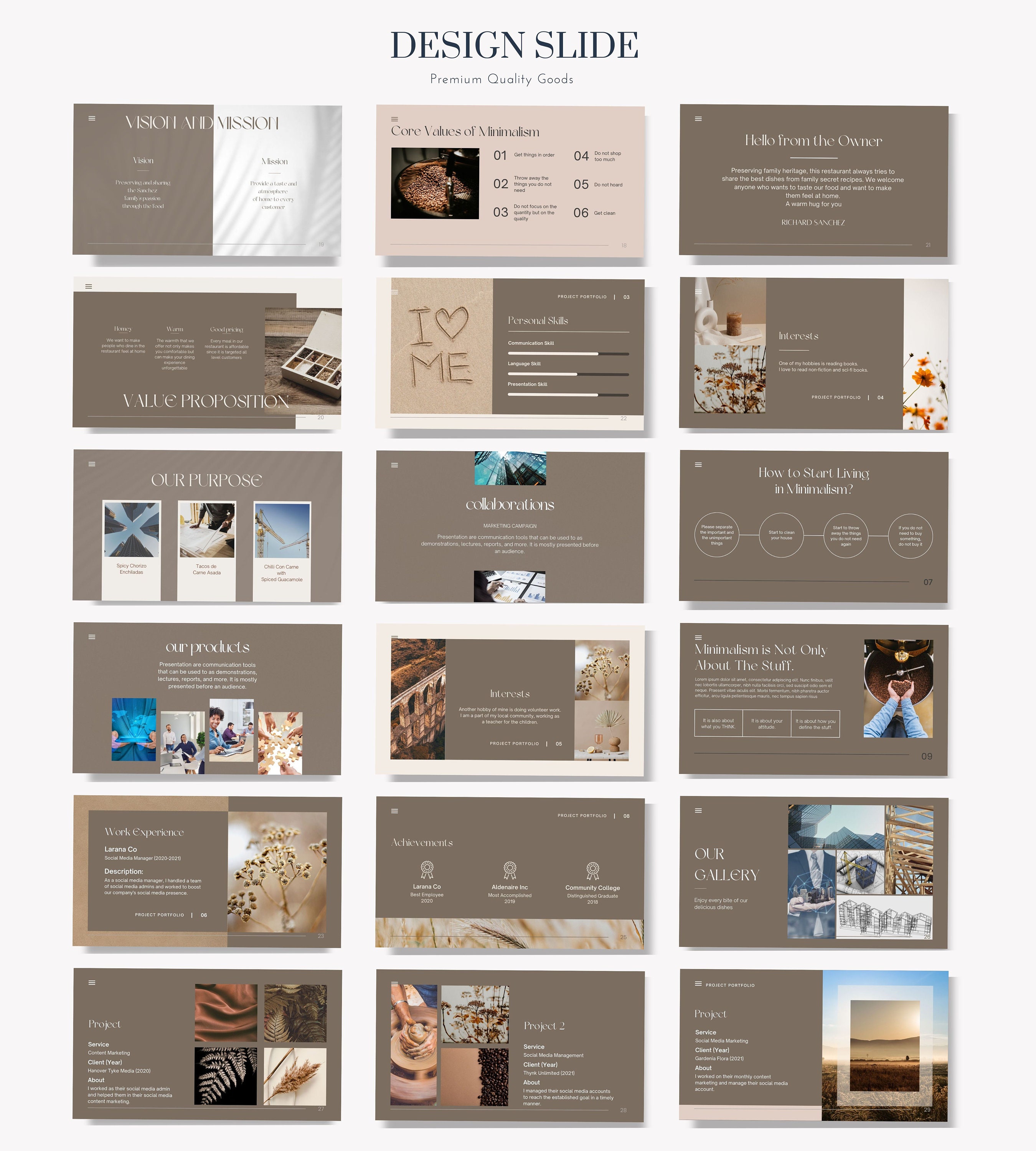 Modern Powerpoint Presentation Template Brown, Clean Businesstemplate ...