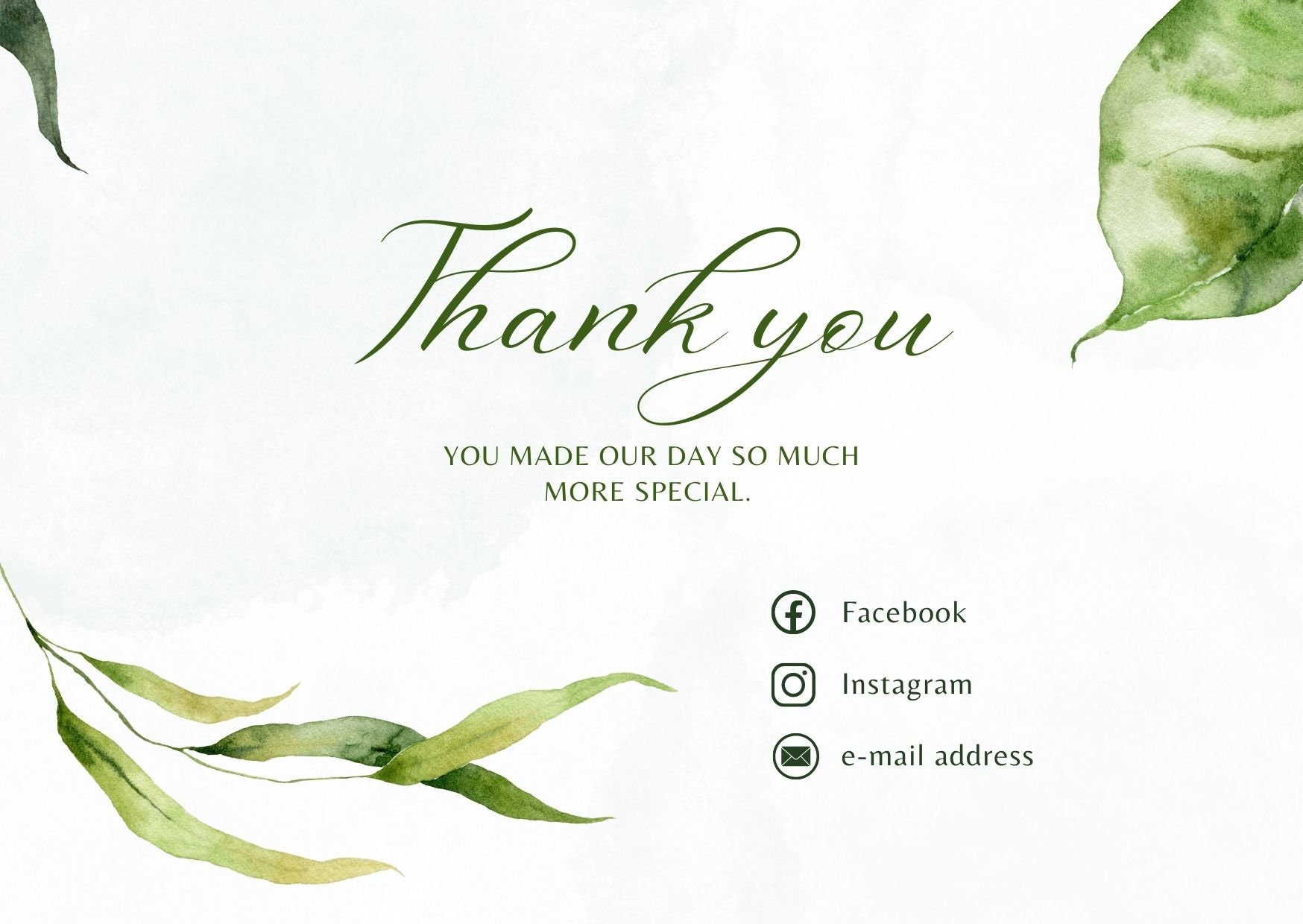 7thank You Card, Printable Thank You Card, Editable Thank You Card ...