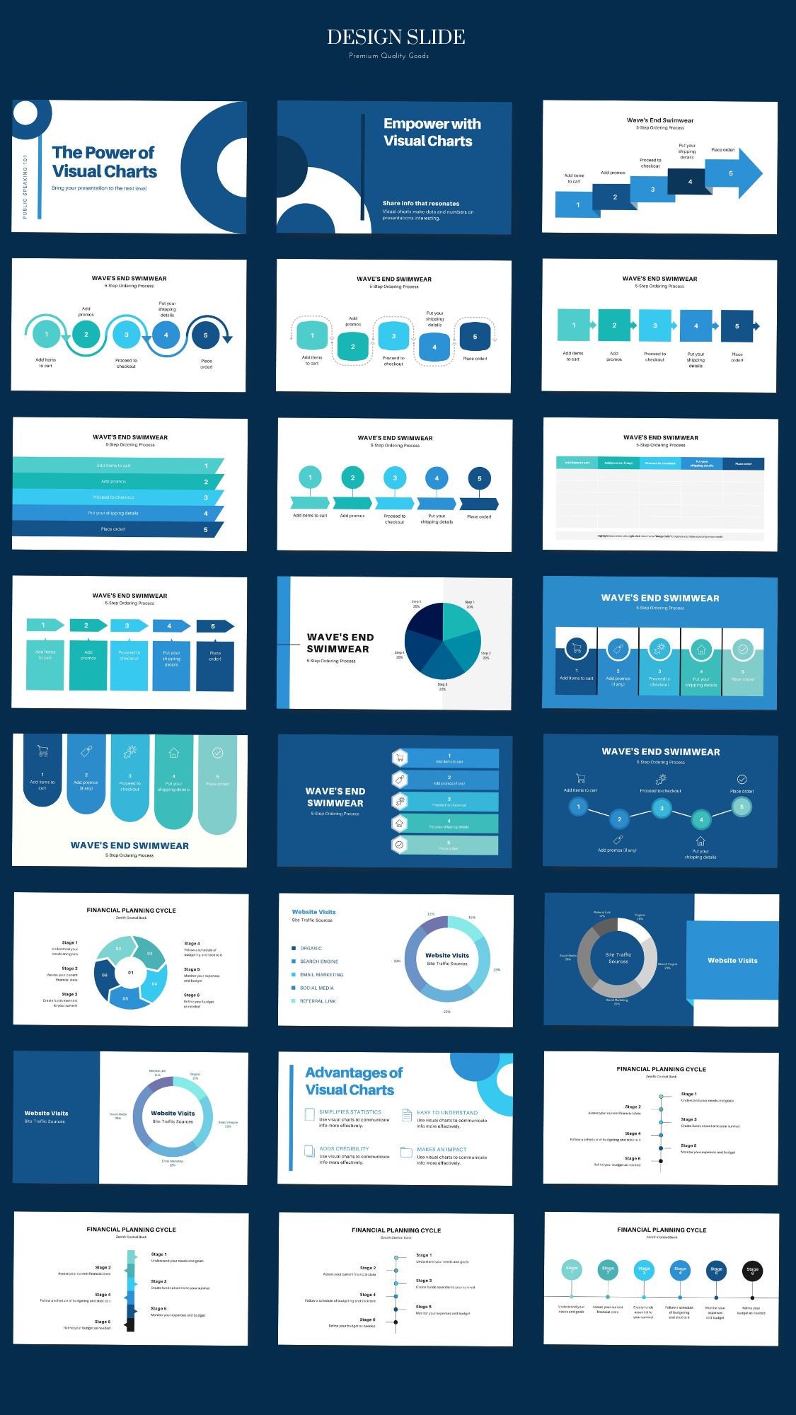 Visual Presentation Template Slides | Visual Graphic Slides| 55 UNIQUE ...