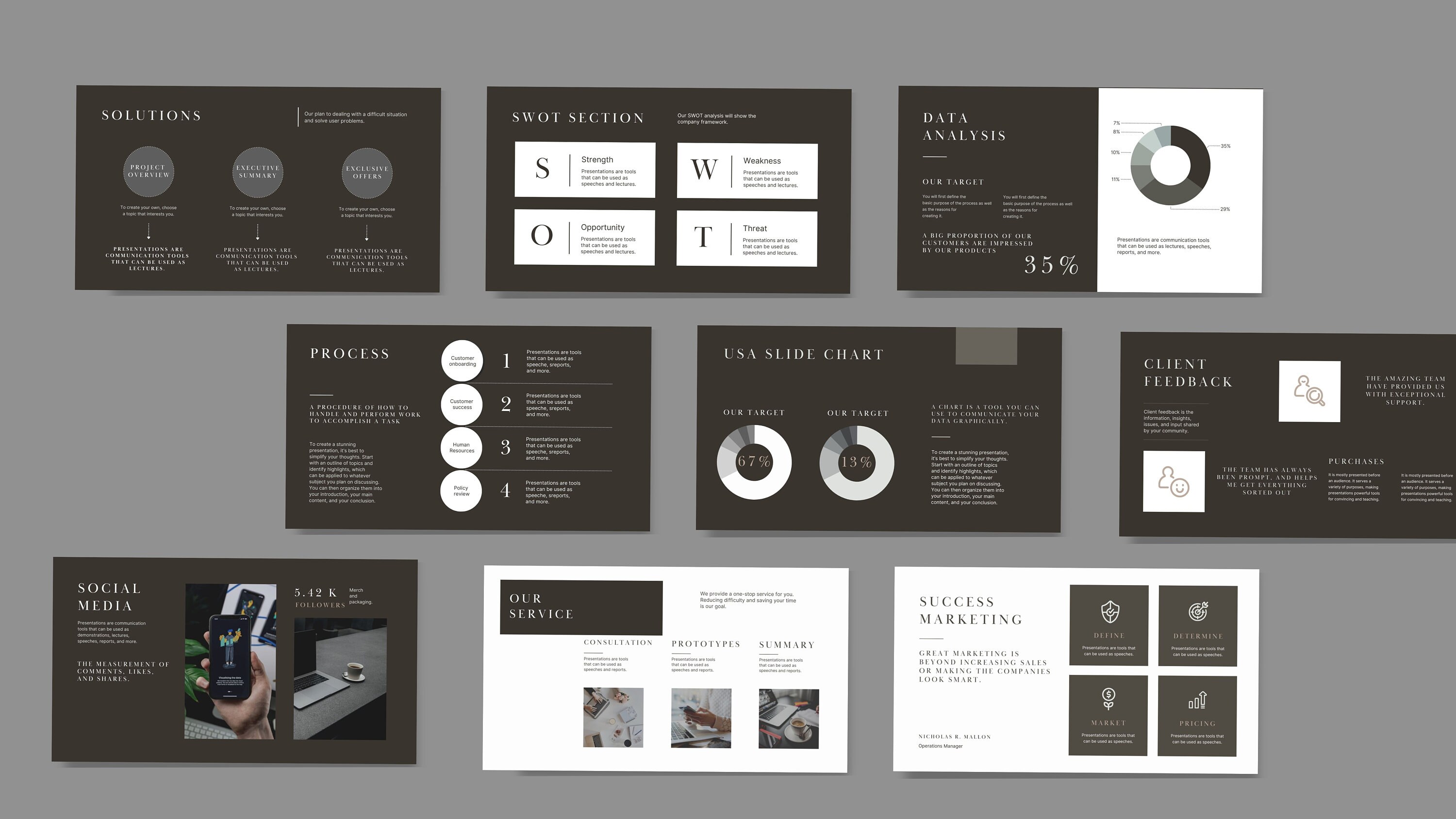 Simple Powerpoint Presentation Template, Brown Businesstemplate, Modern ...