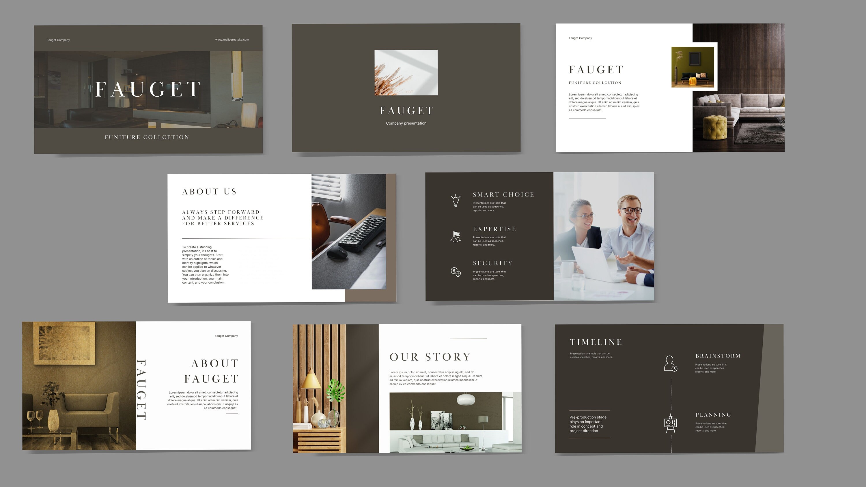 Simple Powerpoint Presentation Template, Brown Businesstemplate, Modern ...