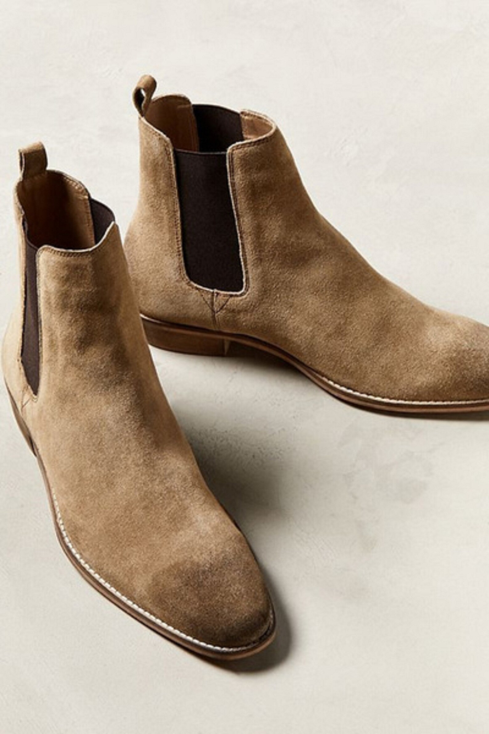 Handmade Beige Suede Sale Price Handmade Chelsea Boot Made on Order ...