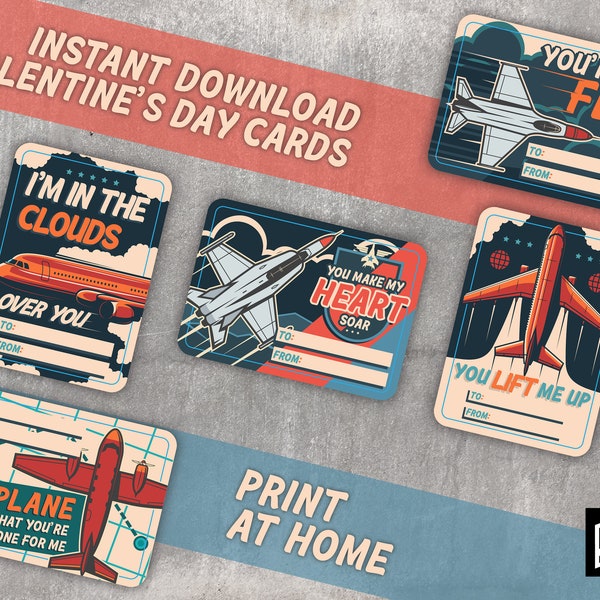 Paper Airplane Valentine Card - Etsy