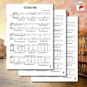 O Sole Mio – Easy Piano Sheet With Lyrics | Grade 3 PDF - Etsy