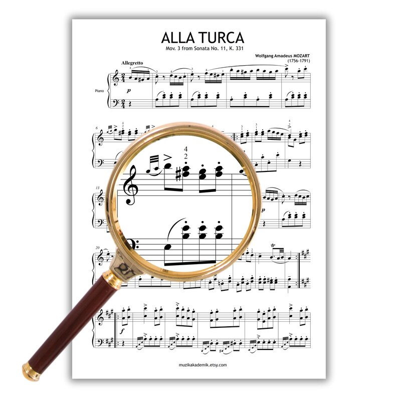 Mozart - Turkish March Alla Turca - Advanced Piano Sheet - Grade 6 - Etsy