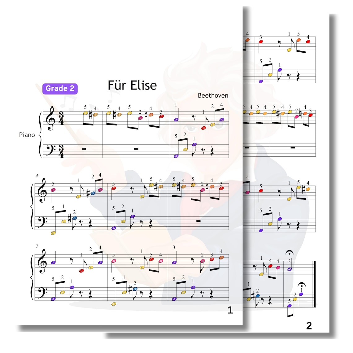 Für Elise Simplified - Easy Piano Sheet for Beginners by Beethoven ...