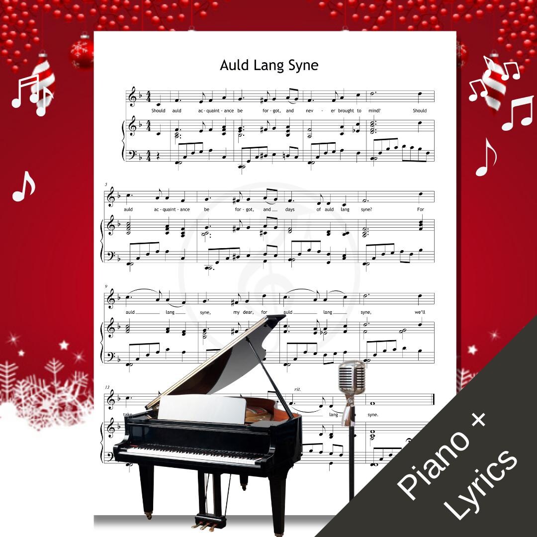 Auld Lang Syne - Printable Farewell Song PDF for Piano, Voice and Instruments | Sheet Music for ...
