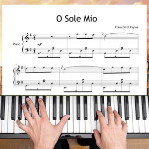 O Sole Mio – Easy Piano Sheet With Lyrics | Grade 3 PDF - Etsy