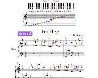 Für Elise Simplified - Easy Piano Sheet for Beginners by Beethoven ...