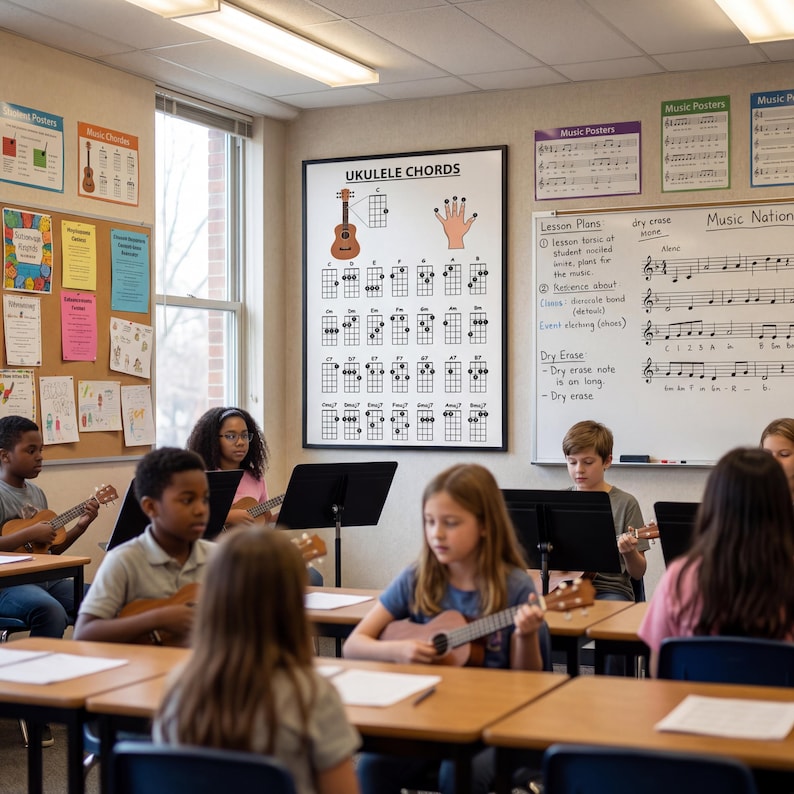 Ukulele Chords – Printable Classroom Chord Reference Charts for Ukulele ...