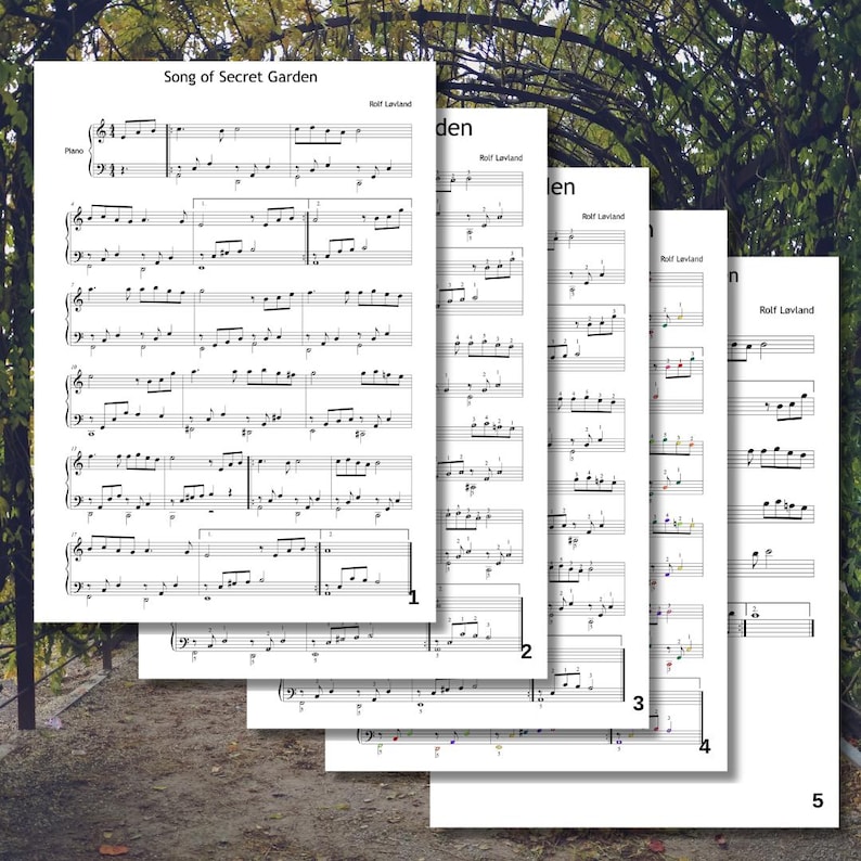 Song From a Secret Garden – Easy Piano PDF With Finger Numbers, Note ...