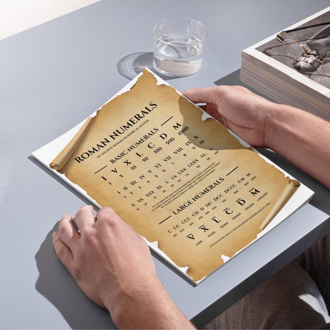 Roman Numerals Educational Chart | Simple Roman Numbers Poster for Kids ...