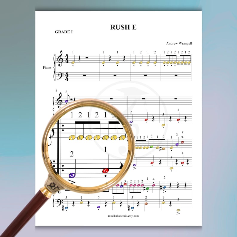 Simplified Rush E - Grade 1 - Easy Piano Sheet Music - Digital Download ...