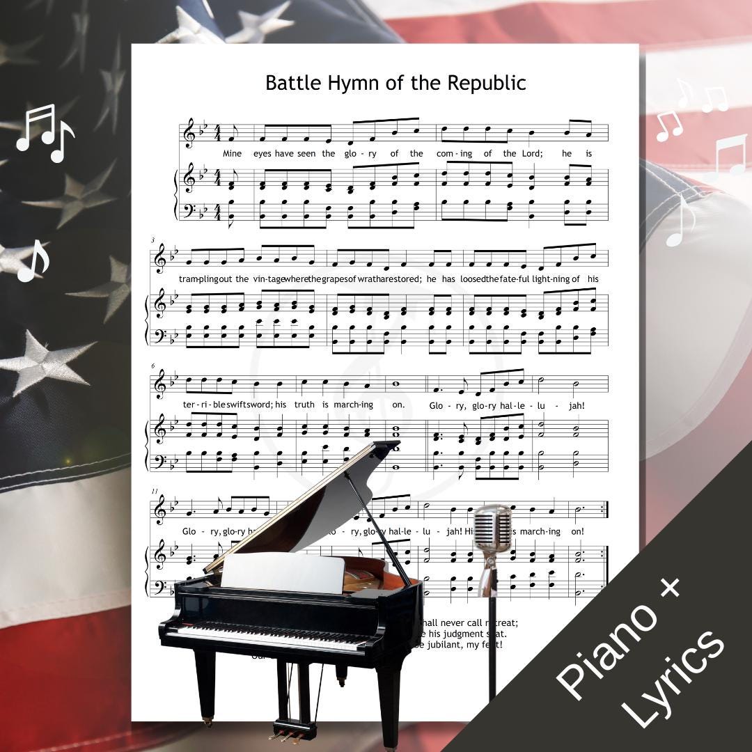 Battle Hymn of the Republic - Glory March PDF for Piano, Voice and ...